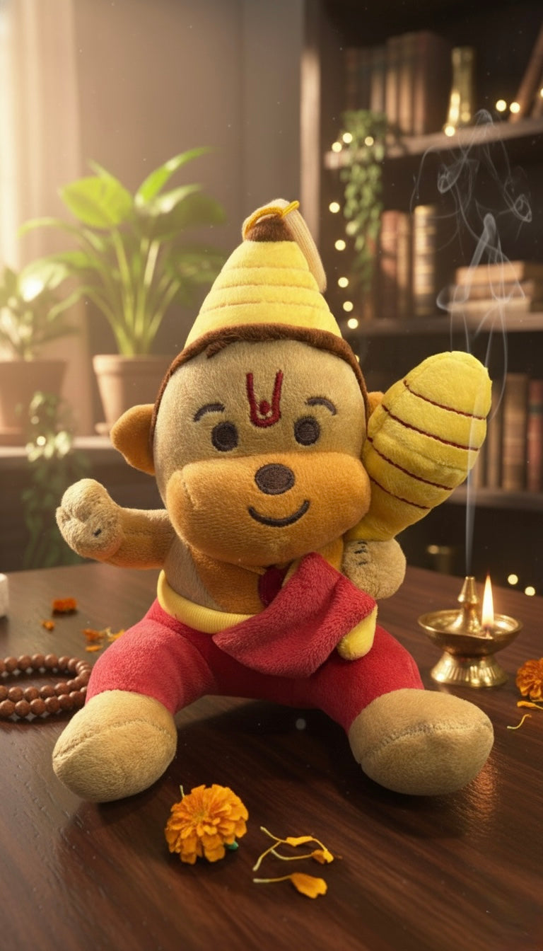 Baby Hanuman soft toy; height 7 inch – Vrindavan Bazaar